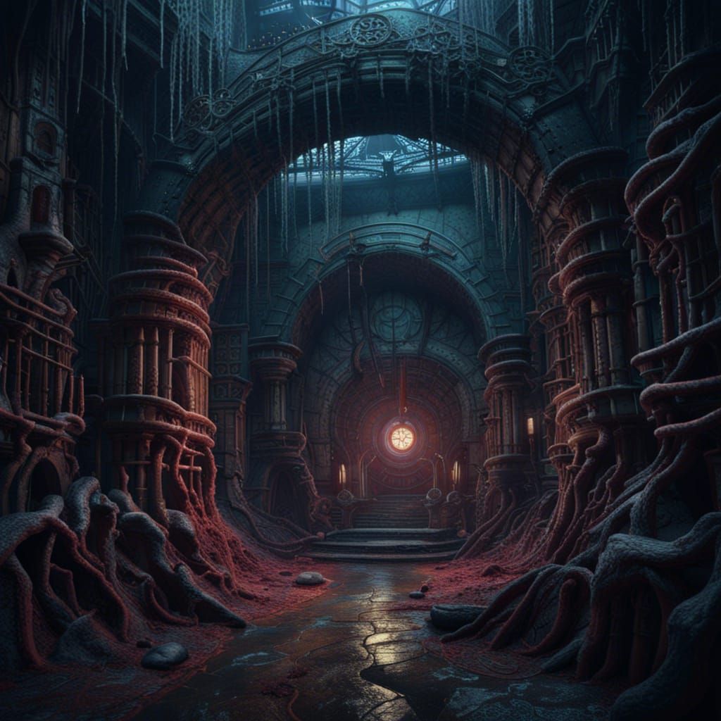 Creepy labyrinth - AI Generated Artwork - NightCafe Creator