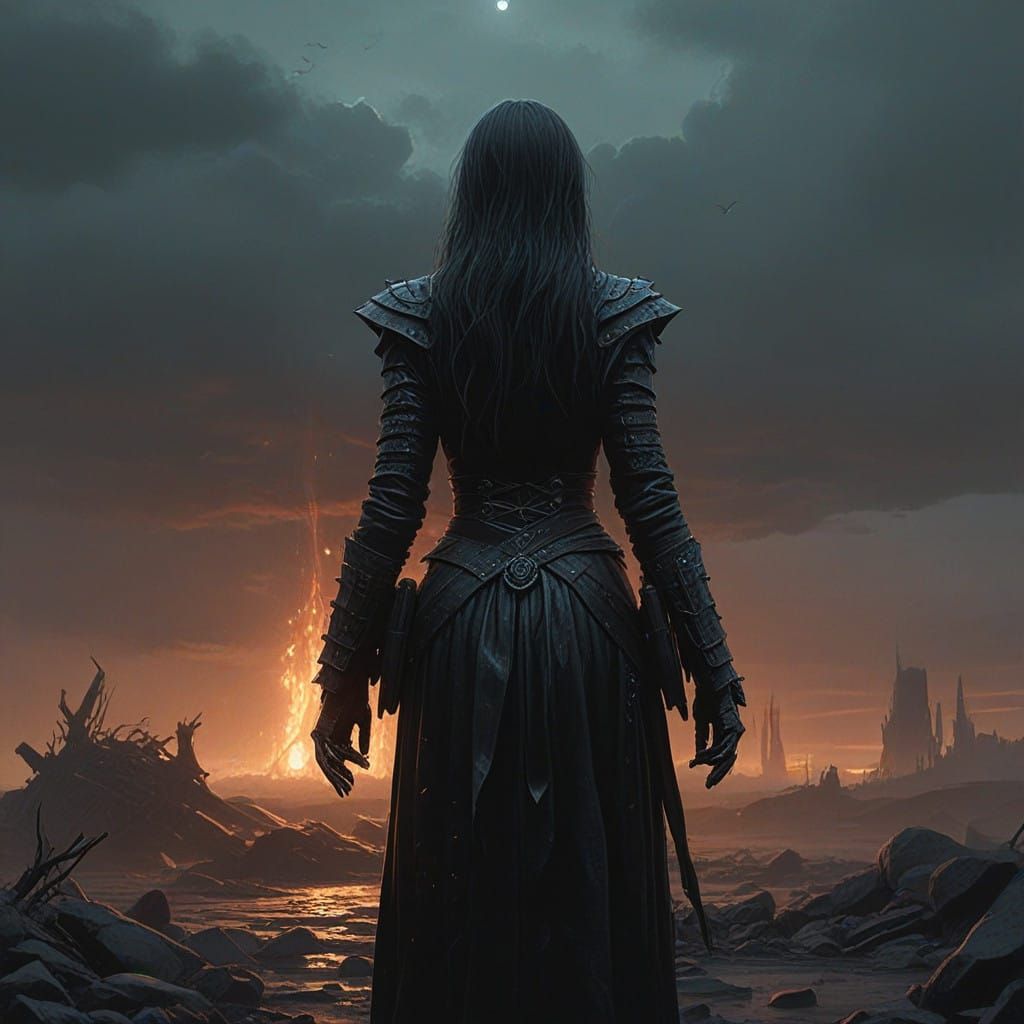 scorched earth - Dark Gothic Necromancer in Apocalyptic Land...