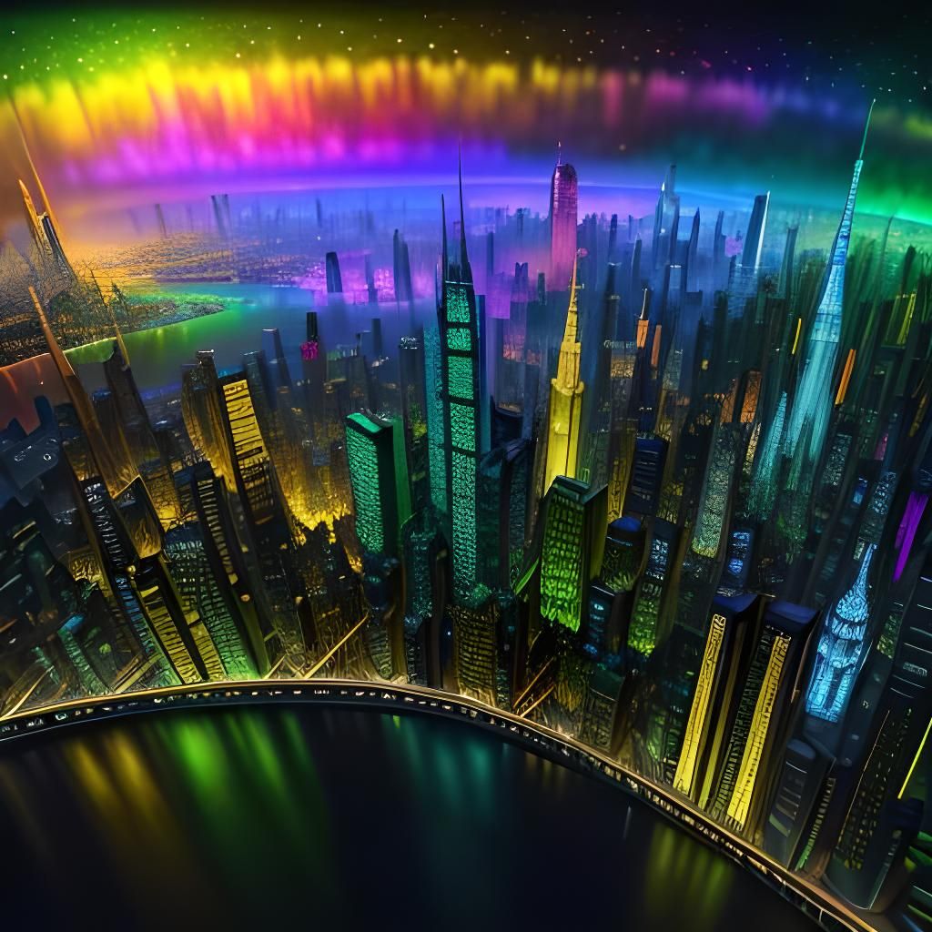 Cityscape of Nocturnal Colour - AI Generated Artwork - NightCafe Creator