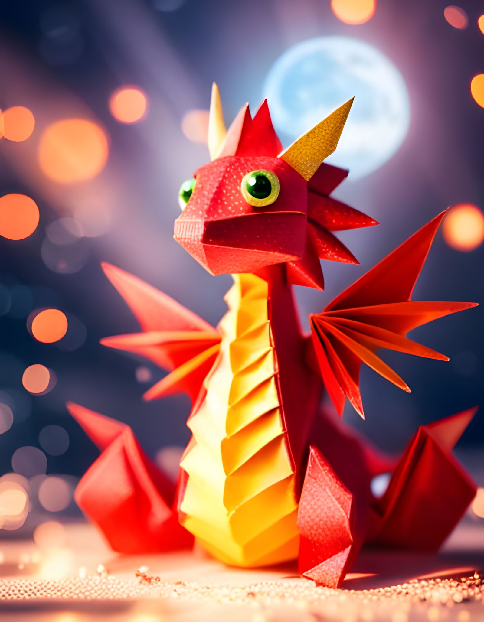 Origami Fire dragon - AI Generated Artwork - NightCafe Creator