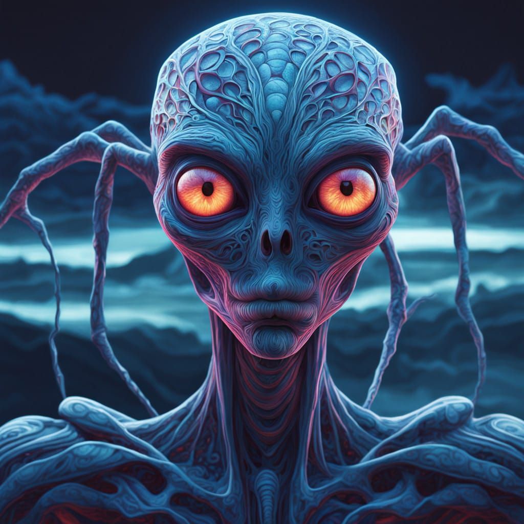 Creepy alien albinos vampire - Otherworldly Vampire Alien wi...