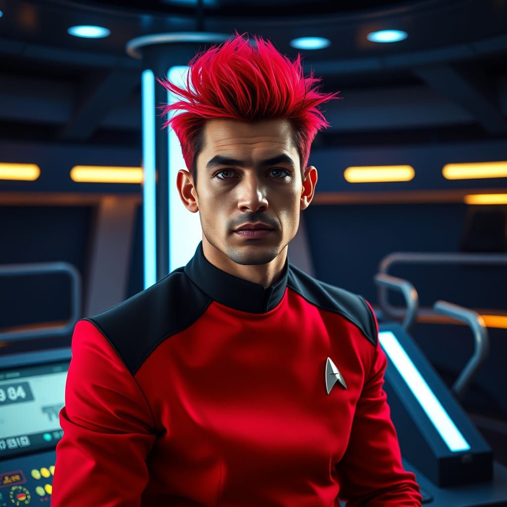 Engineer - Cuban Starfleet Engineer in Futuristic Starship O...