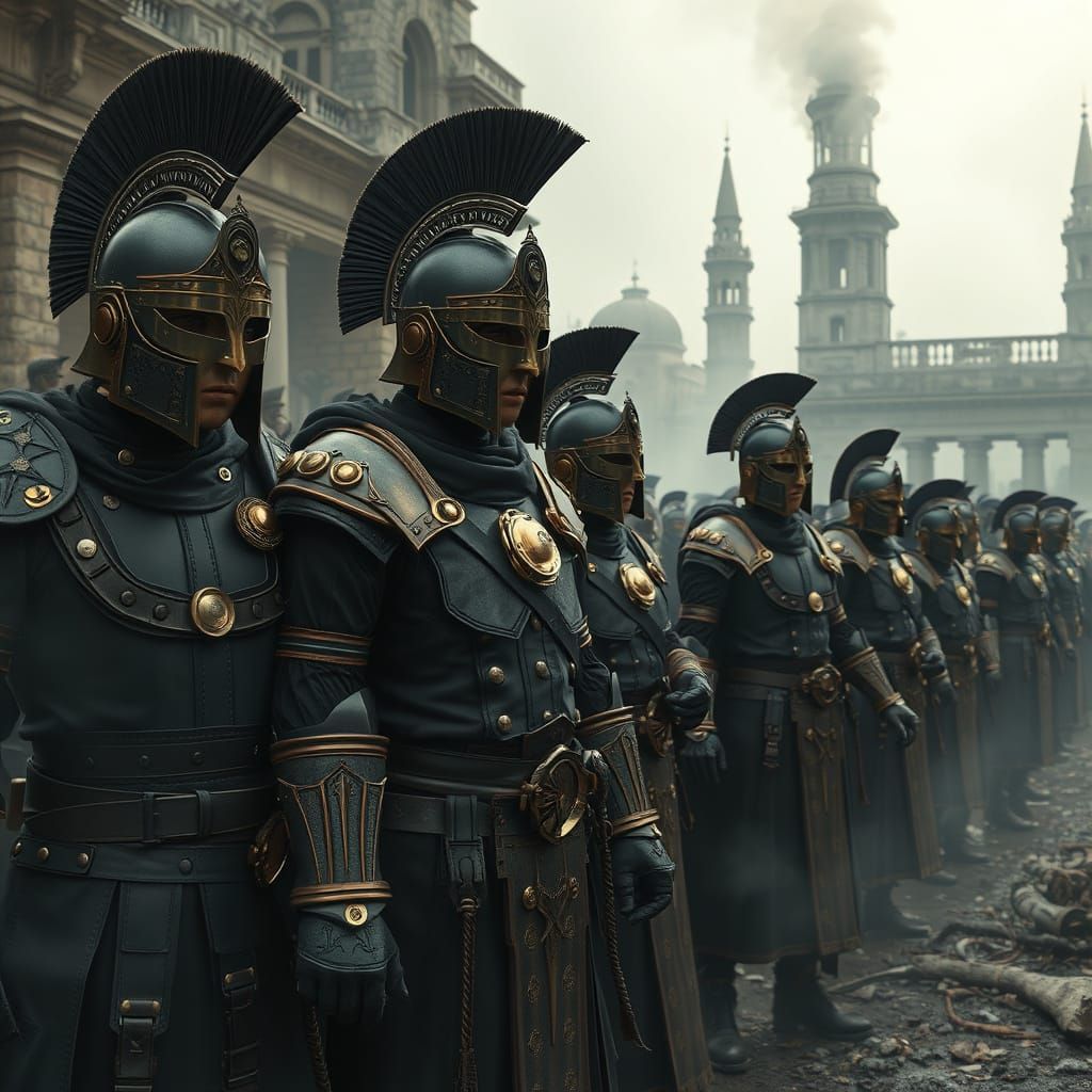 Steampunk Legion in Victorian-Roman Armor - AI Art