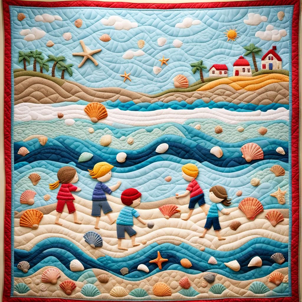 BEACH QUILTING - AI Generated Artwork - NightCafe Creator