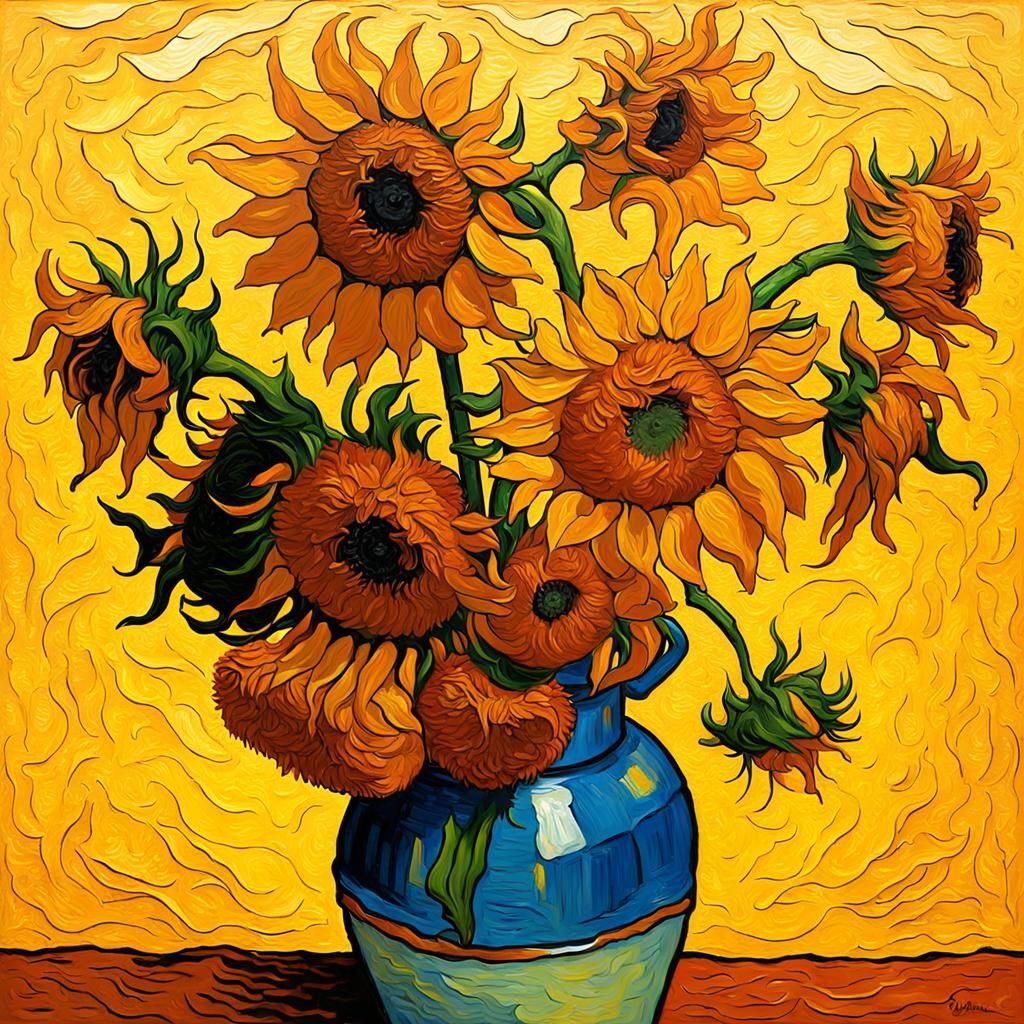 Van Gogh's Sunflowers - AI Generated Artwork - NightCafe Creator