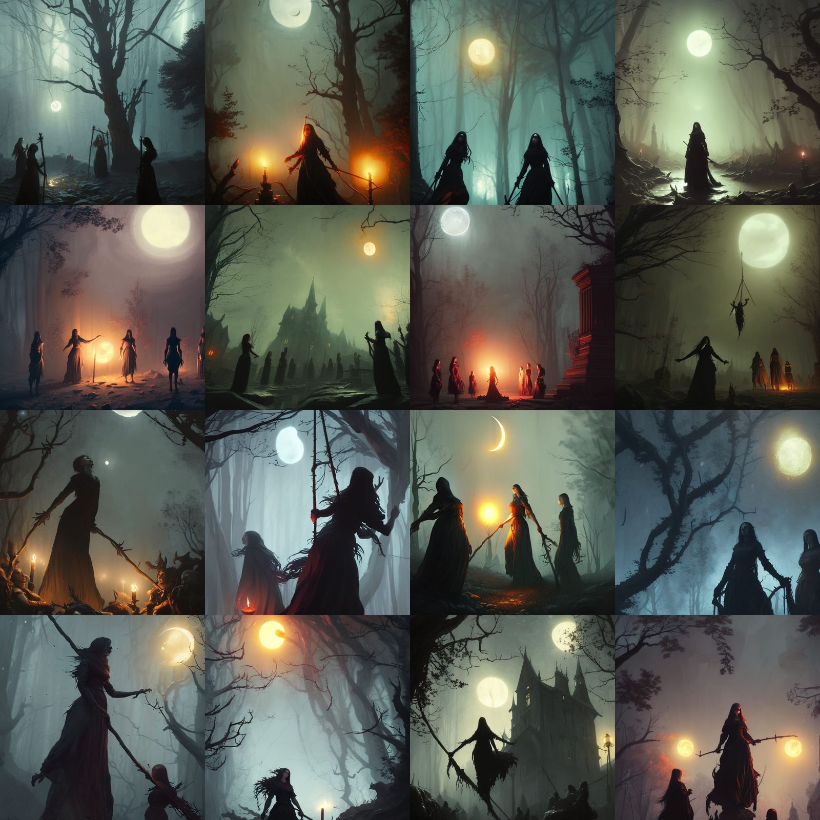 3 Women Hanged Salem Witches Moon Night a masterpiece, 8k resolution ...