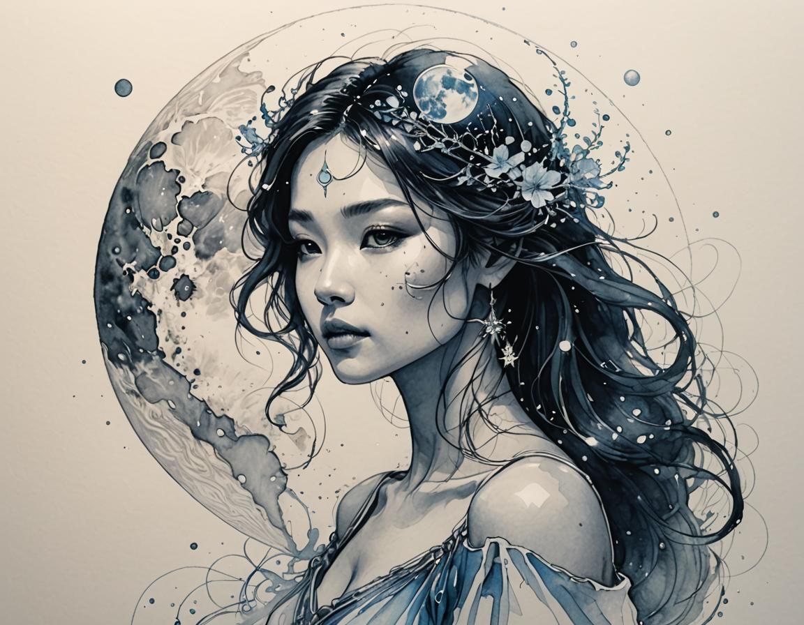 Moon Goddess - AI Generated Artwork - NightCafe Creator