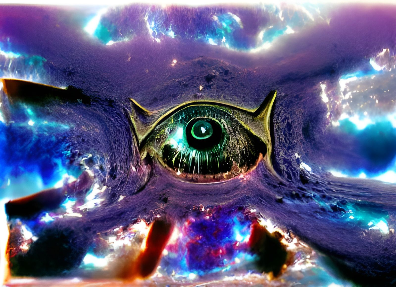 The eye of a leviathan, surging with cosmic energy - AI Generated ...
