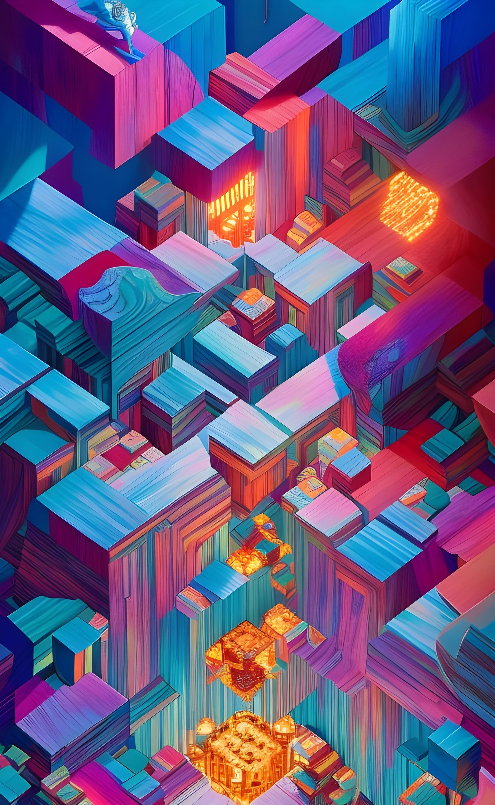 Iridescent labyrinth - AI Generated Artwork - NightCafe Creator