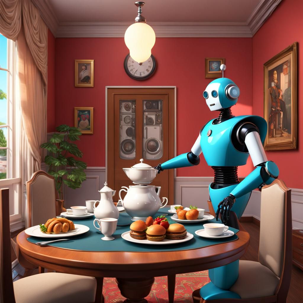 English robots are most polite - AI Generated Artwork - NightCafe Creator