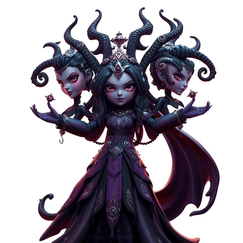 Mystical Chibi Goddess in Vibrant Digital Art - AI Art