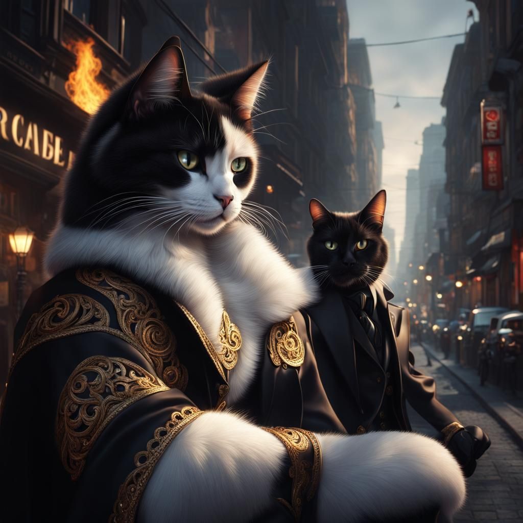 Mischievous Mob Boss Cat - AI Generated Artwork - NightCafe Creator