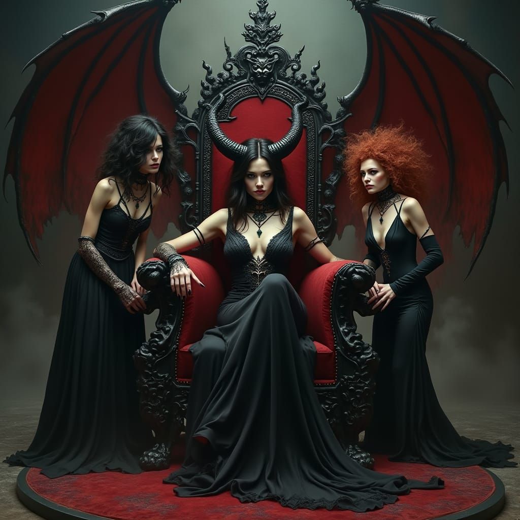 Lilith with the female demons - Lucifer Surrounded by Dark ...