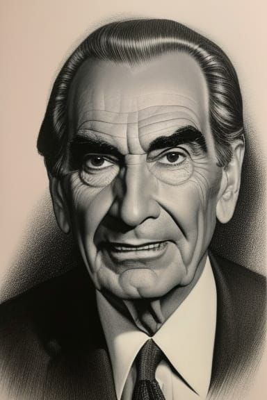 Martin Landau, portrait by John Severin charcoal drawing - AI Generated ...