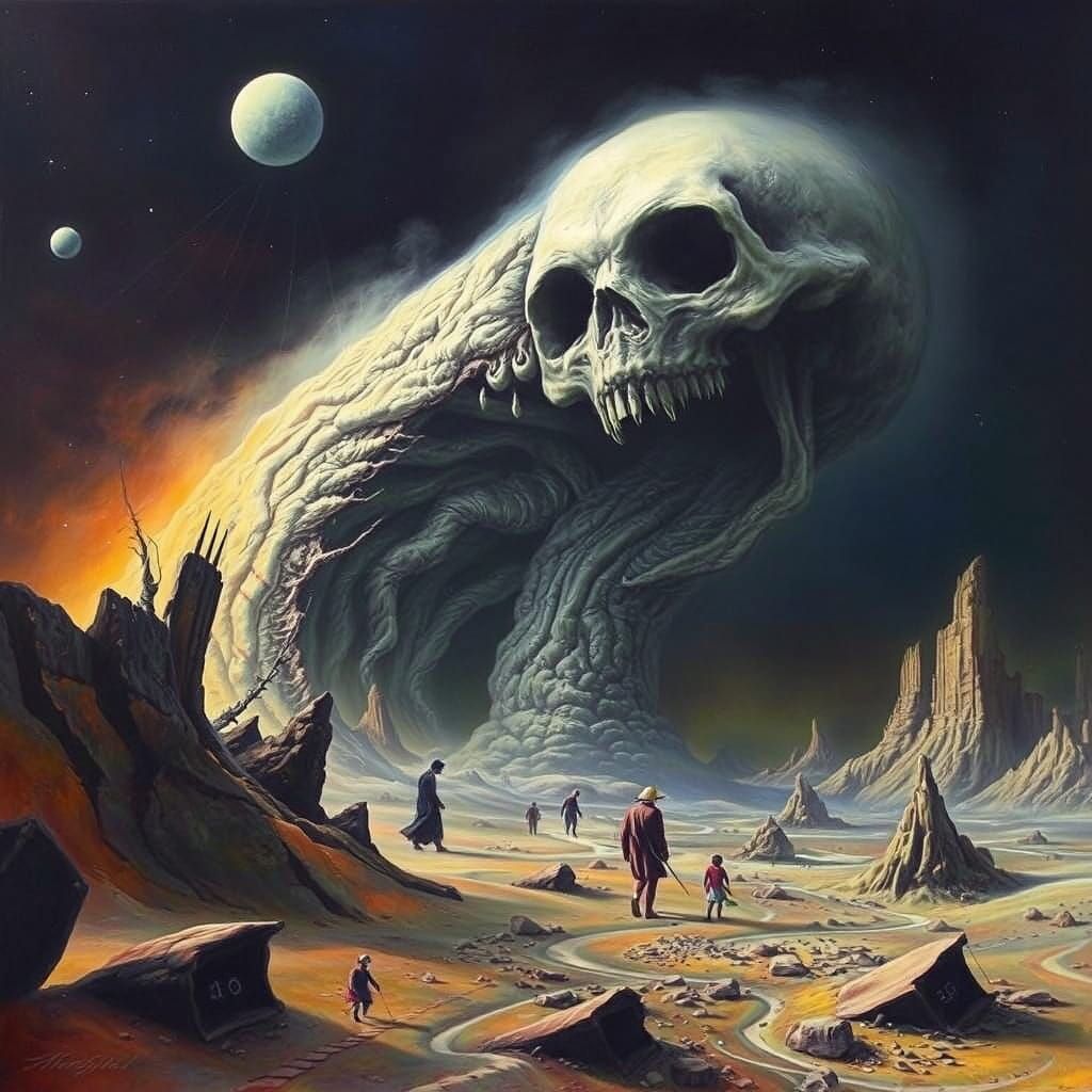 Surreal Nightmares in Darkly Stylish Oil Painting - AI Art