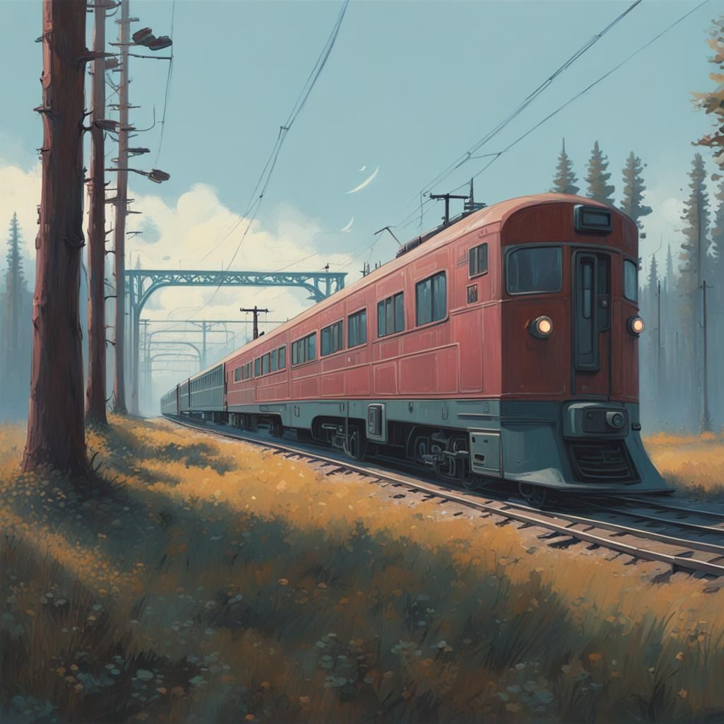 The futuristic, elegant railroad thing on wheels Simon Stålenhag ...