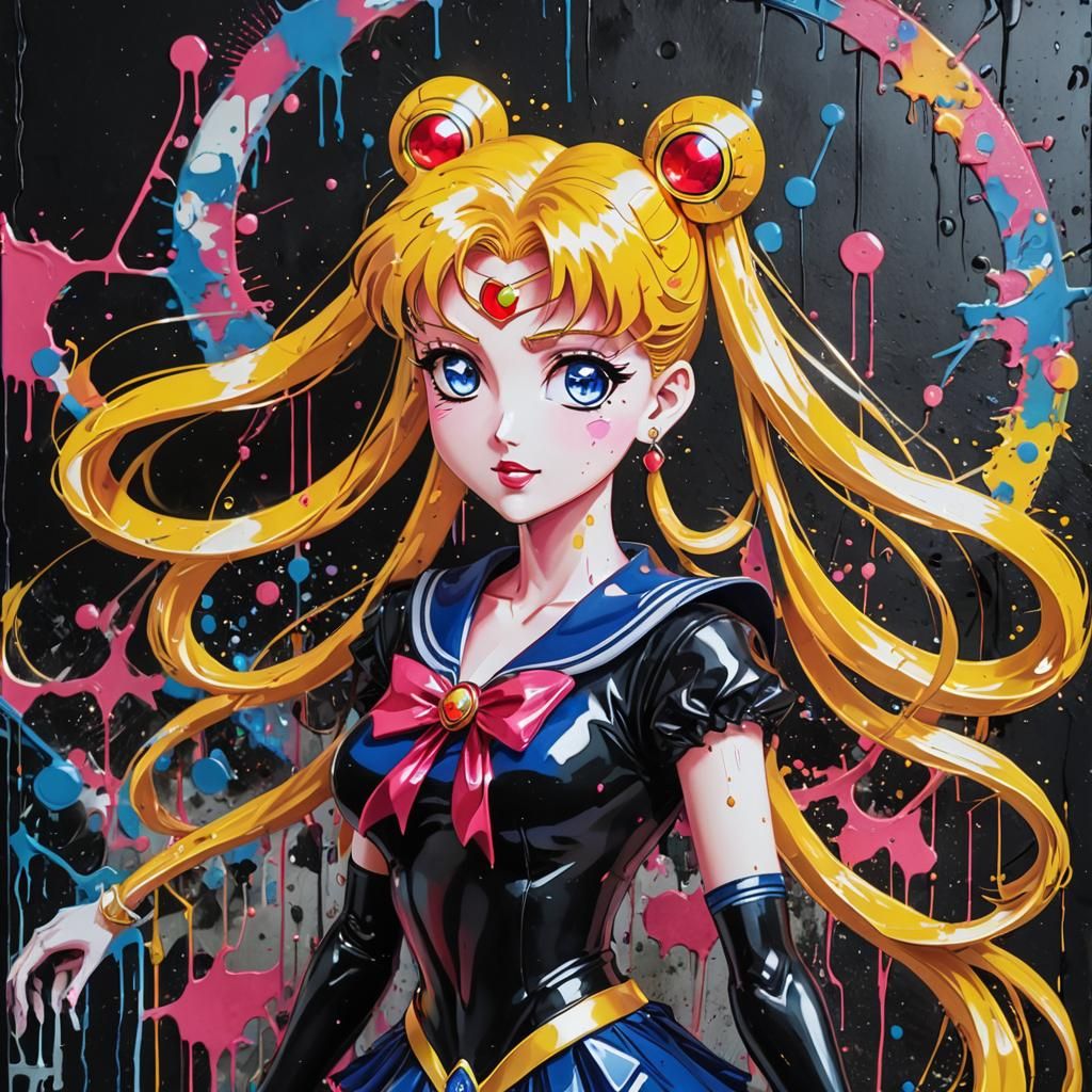 Dark Sailor Moon Against Graphittee 1 - AI Generated Artwork ...