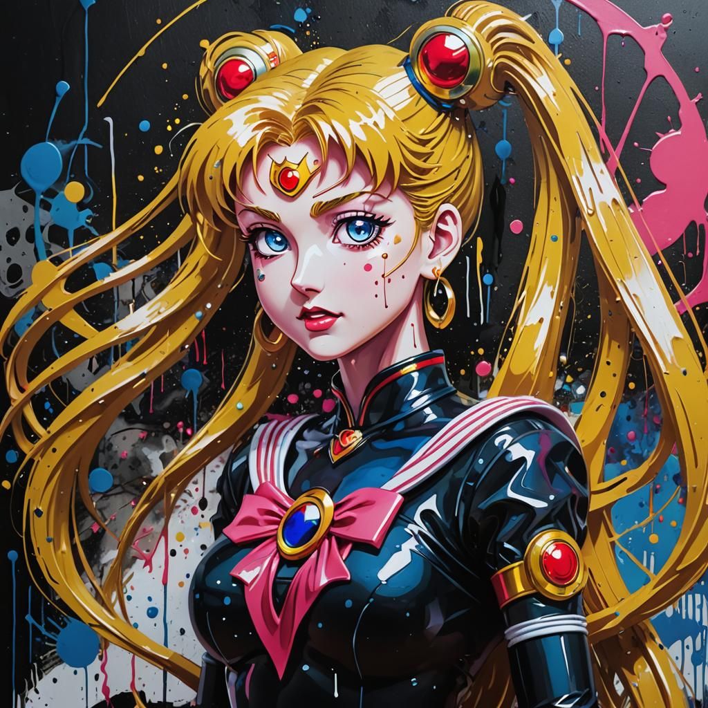 Dark Sailor Moon Against Graphittee 2 - AI Generated Artwork ...