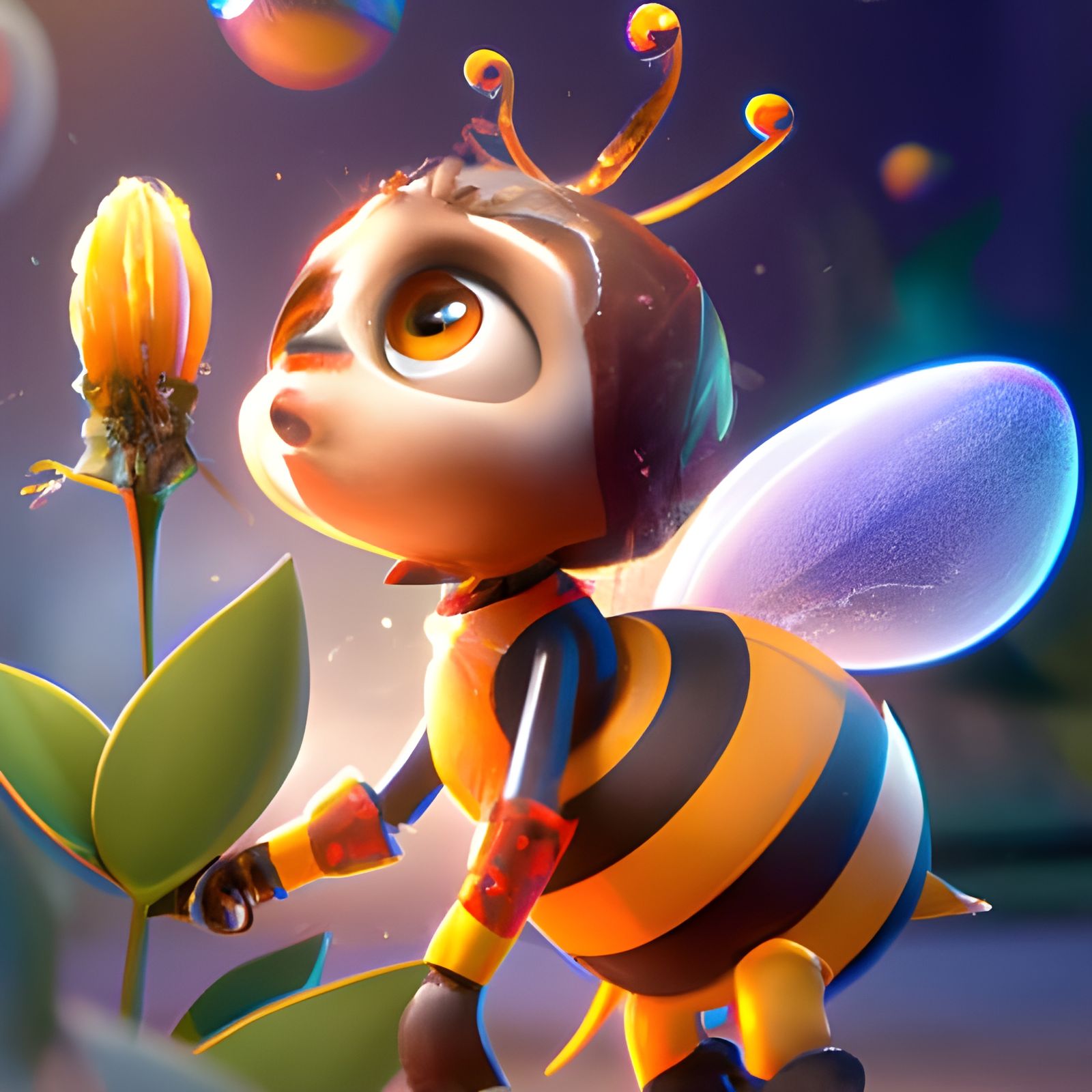 .cute little bee. - AI Generated Artwork - NightCafe Creator
