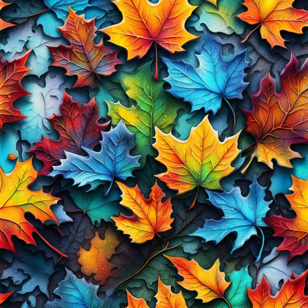 Frosted leaves changing color Frosty autumn leaves background graffiti ...