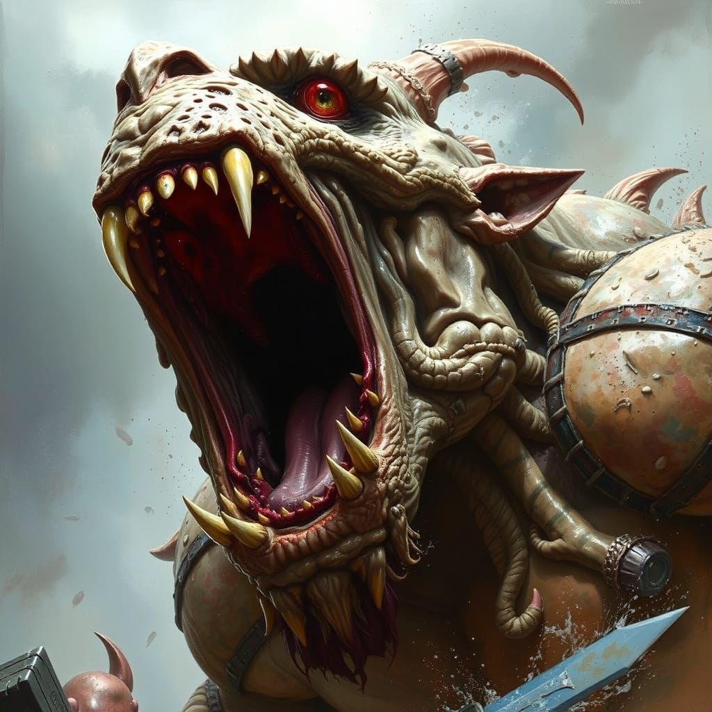 Hyperrealistic Orc in Battle Cry - AI Art