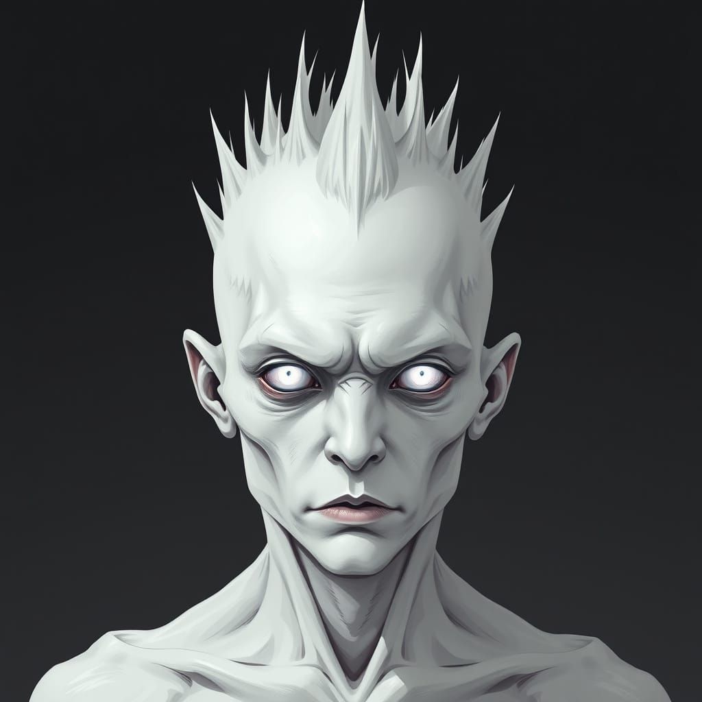 Ethereal Horrorcore Figure with Glowing Eyes - AI Art