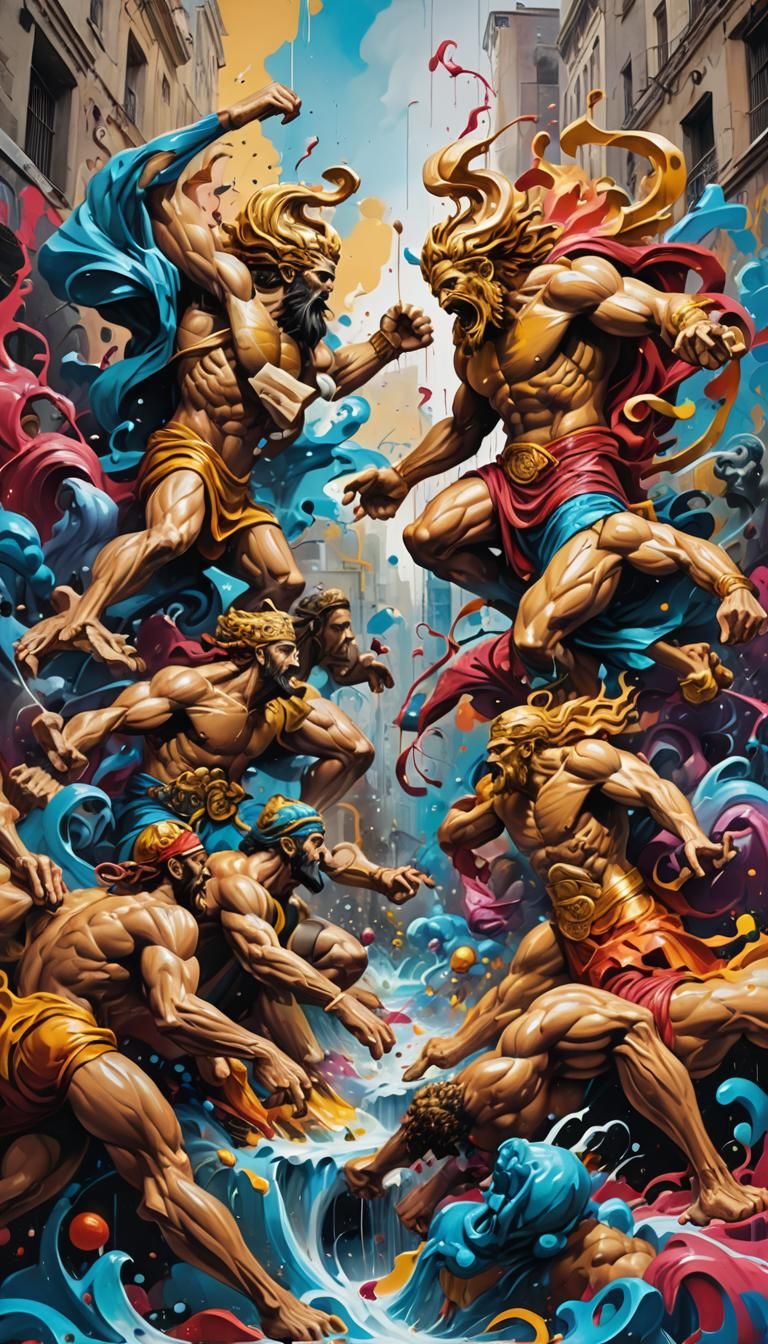 Epic clash between Olympian gods. - AI Generated Artwork - NightCafe ...