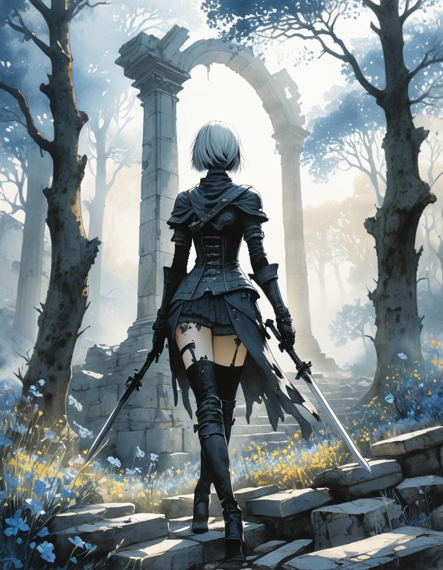 Nier Automata's 2B VI - AI Generated Artwork - NightCafe Creator