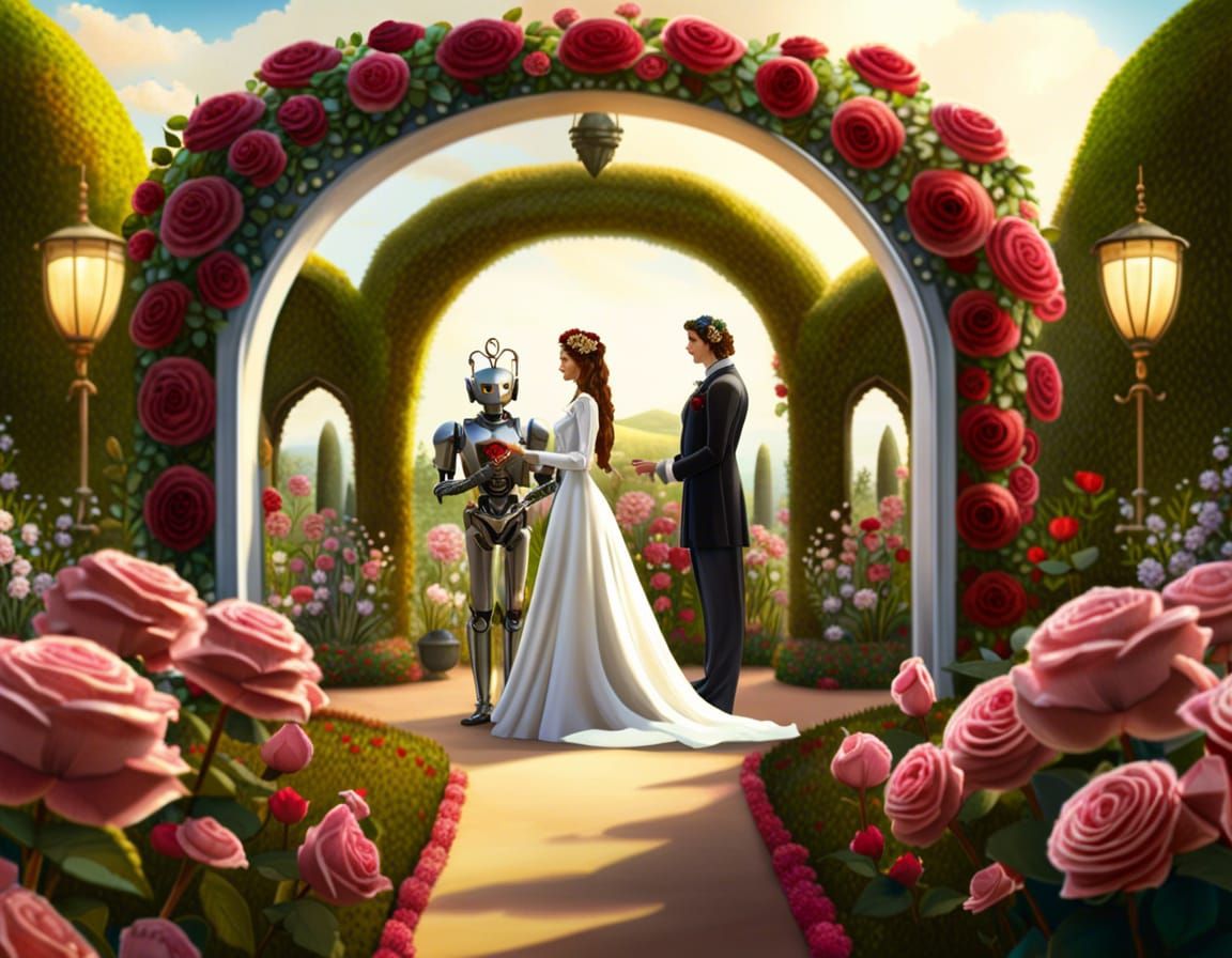 Robot Wedding - II - AI Generated Artwork - NightCafe Creator