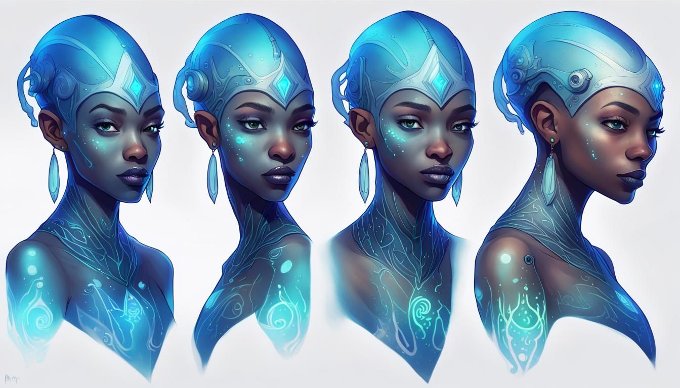 character concept art, Princess Zora, ZORA, blue zora princess ...