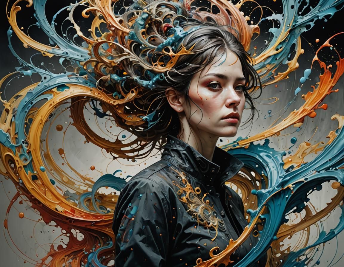 Telling a big lie, swirling colorful ink flow: 8k resolution ...