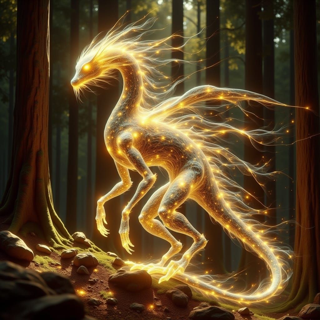 Holographic creature - Ancient Alien Hologram Glows with Ret...