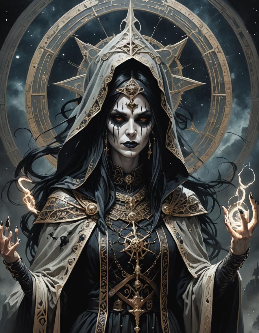 beautiful gothic celestial cultist witch - AI Generated Artwork ...