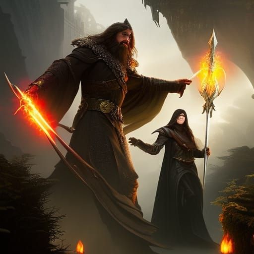 Wizard battle - bad faces :( - AI Generated Artwork - NightCafe Creator