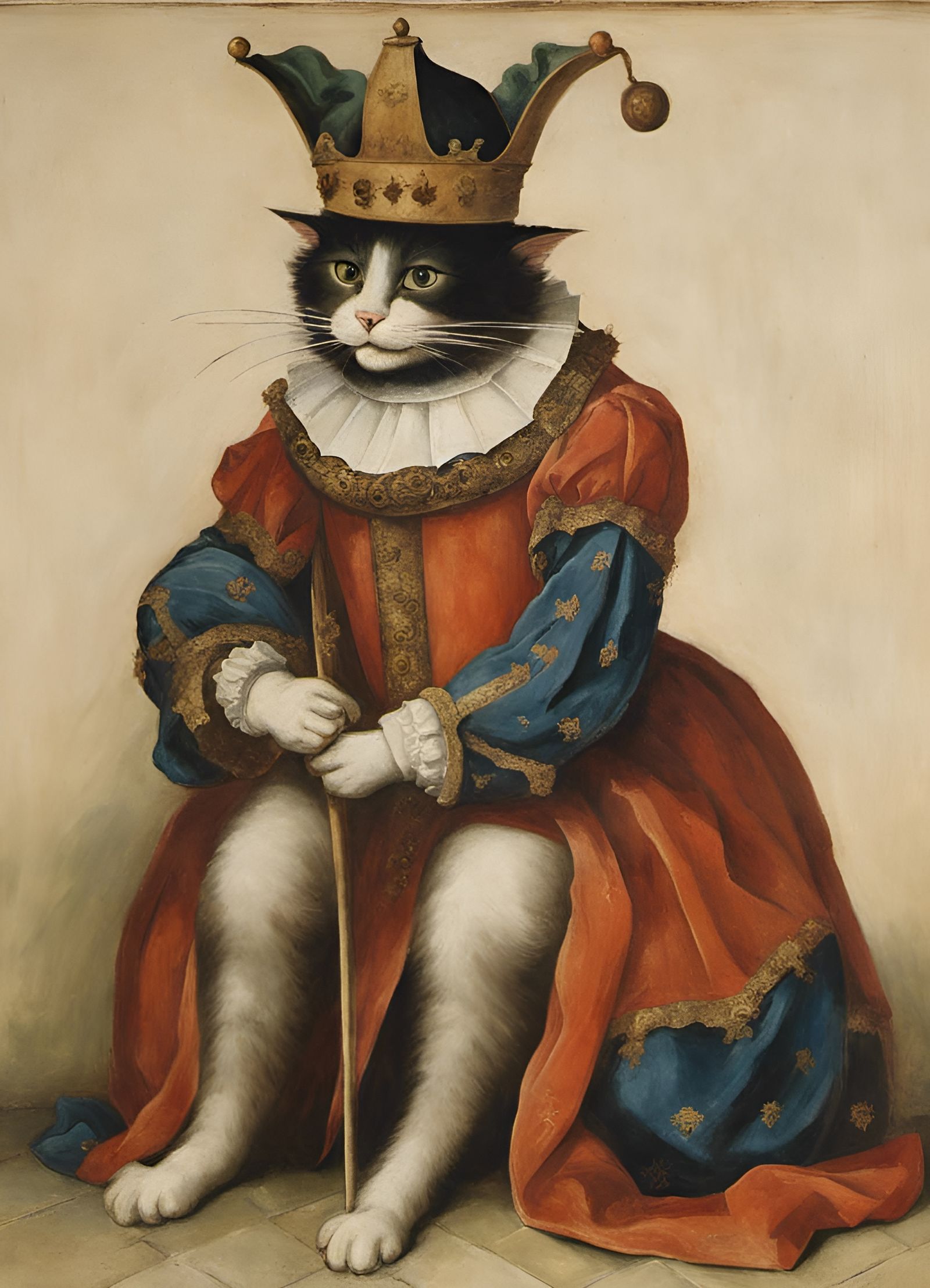 Court jester cat to the king! - AI Generated Artwork - NightCafe Creator