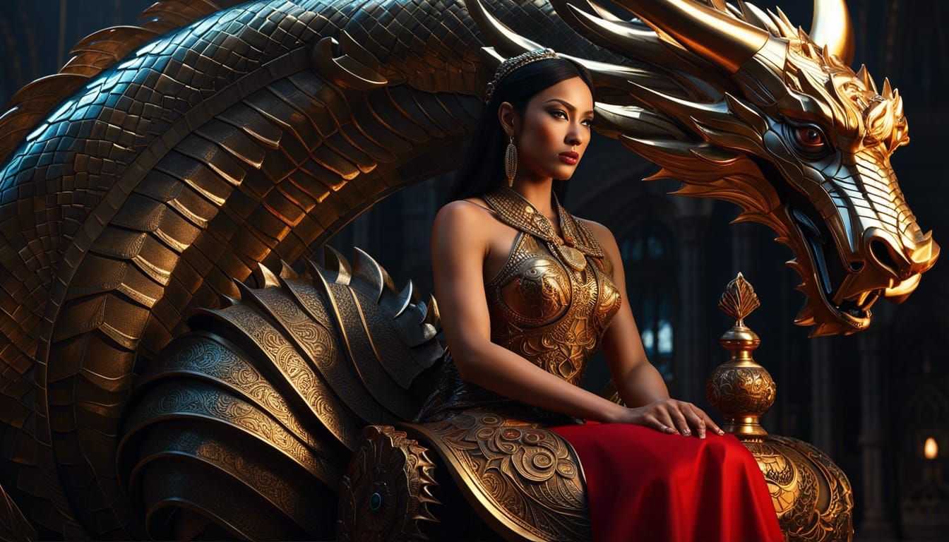 Guarded Queen by dragon - AI Generated Artwork - NightCafe Creator