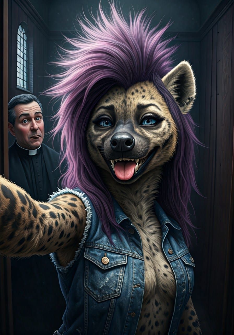 Father McGee! - Sassy She-Hyena Takes Punk-Rock Selfie