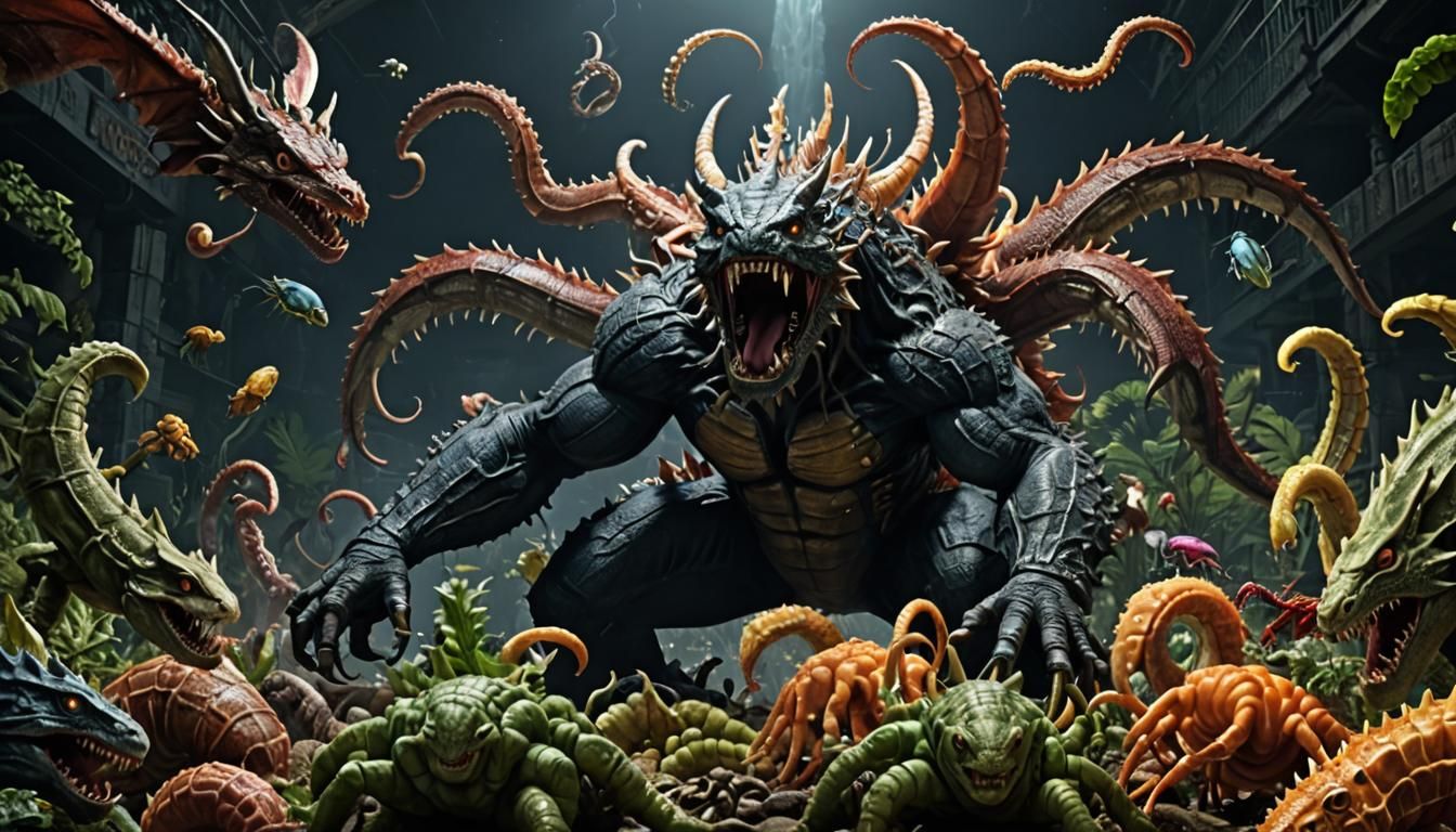 ghost, mutant, golem, snake, spiders, octopus, insects, talon worms ...