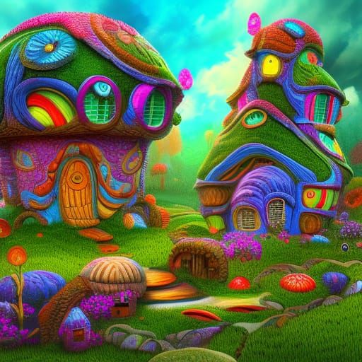 mushroom pixie house - AI Generated Artwork - NightCafe Creator