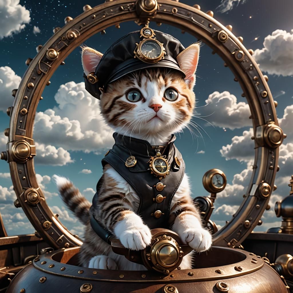 Portrait of a steampunk kitten - AI Generated Artwork - NightCafe Creator