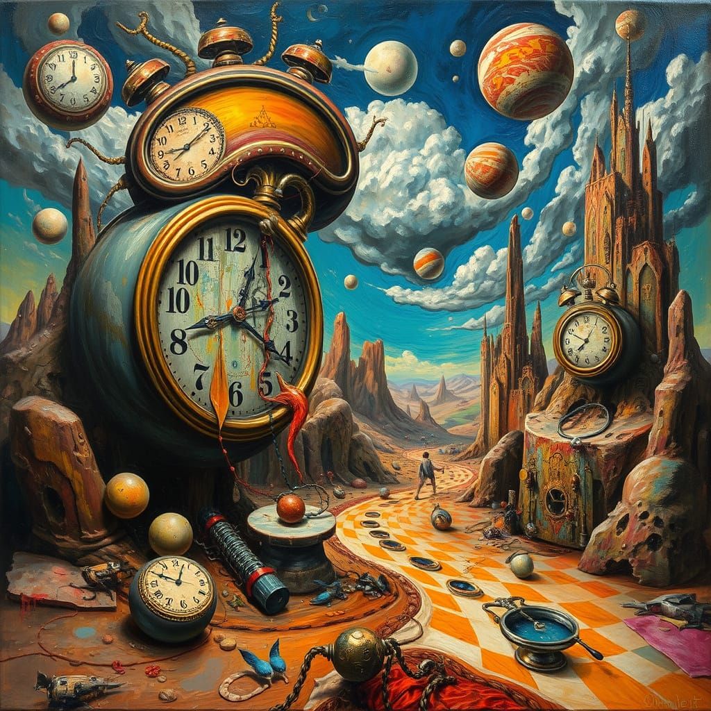 Surrealism - Surreal Dreamscapes with Melting Clocks and Bio...