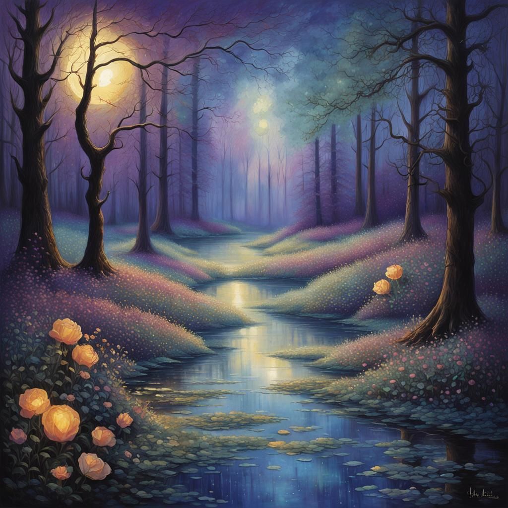 liquid moonlight - AI Generated Artwork - NightCafe Creator