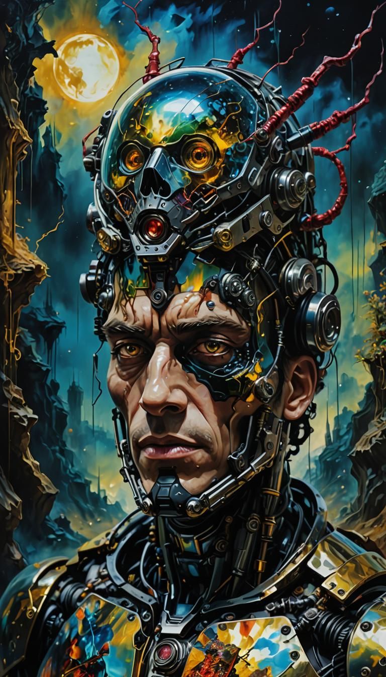 Divine Cyborg Oasis - AI Art