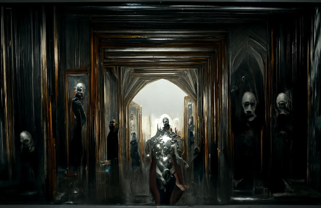 Stark hall of mirrors - AI Generated Artwork - NightCafe Creator