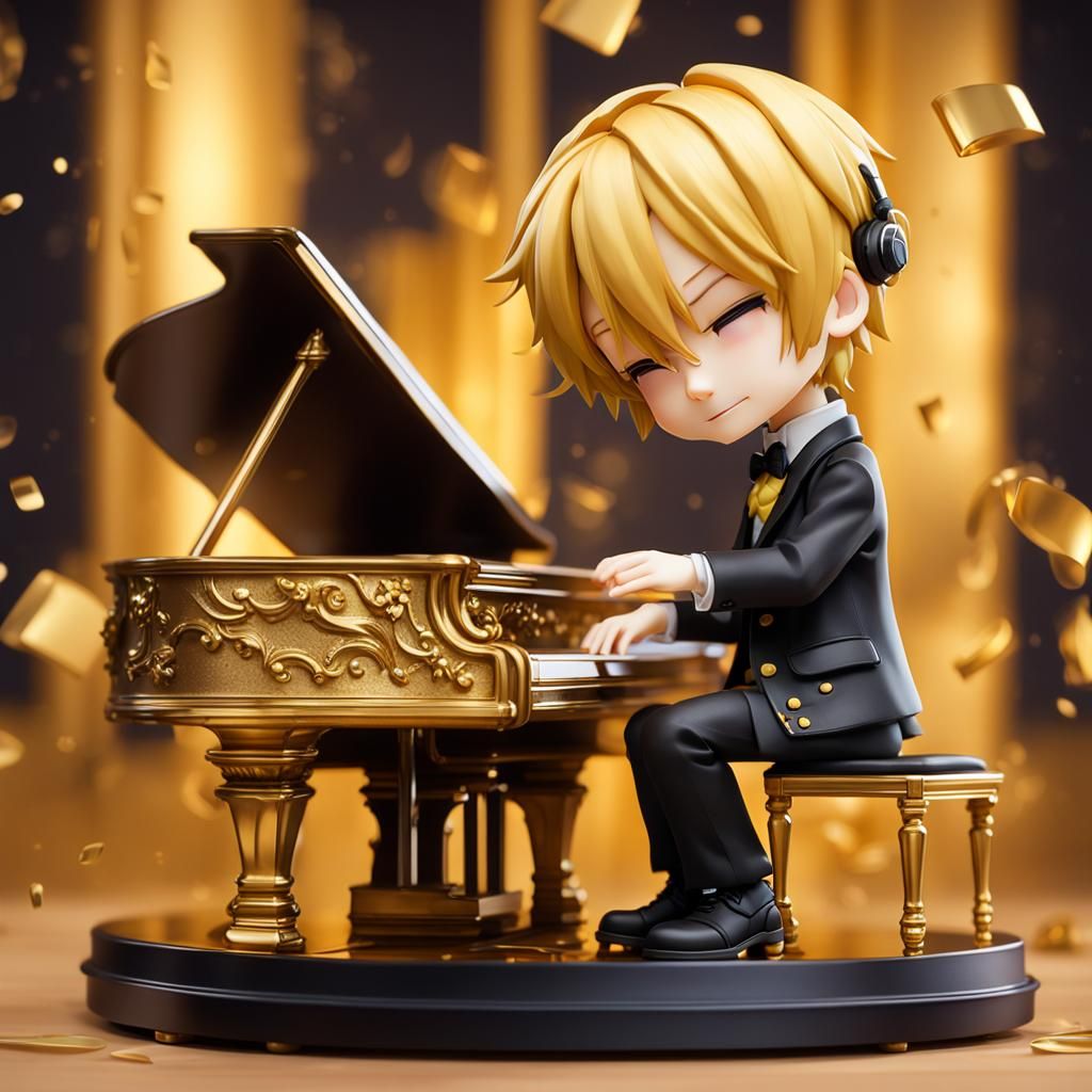 Golden Piano Symphony Themed Limited Edition Chibi Figure - AI ...