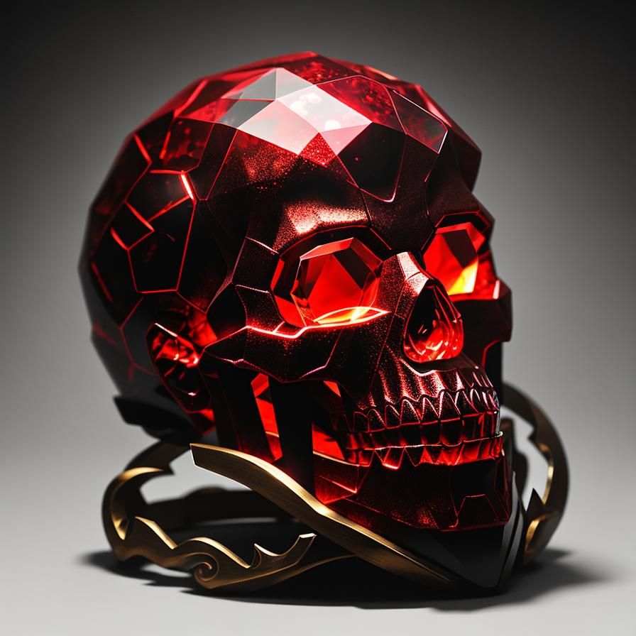 Magical Artefacts - The ruby Skull - AI Generated Artwork - NightCafe Creator