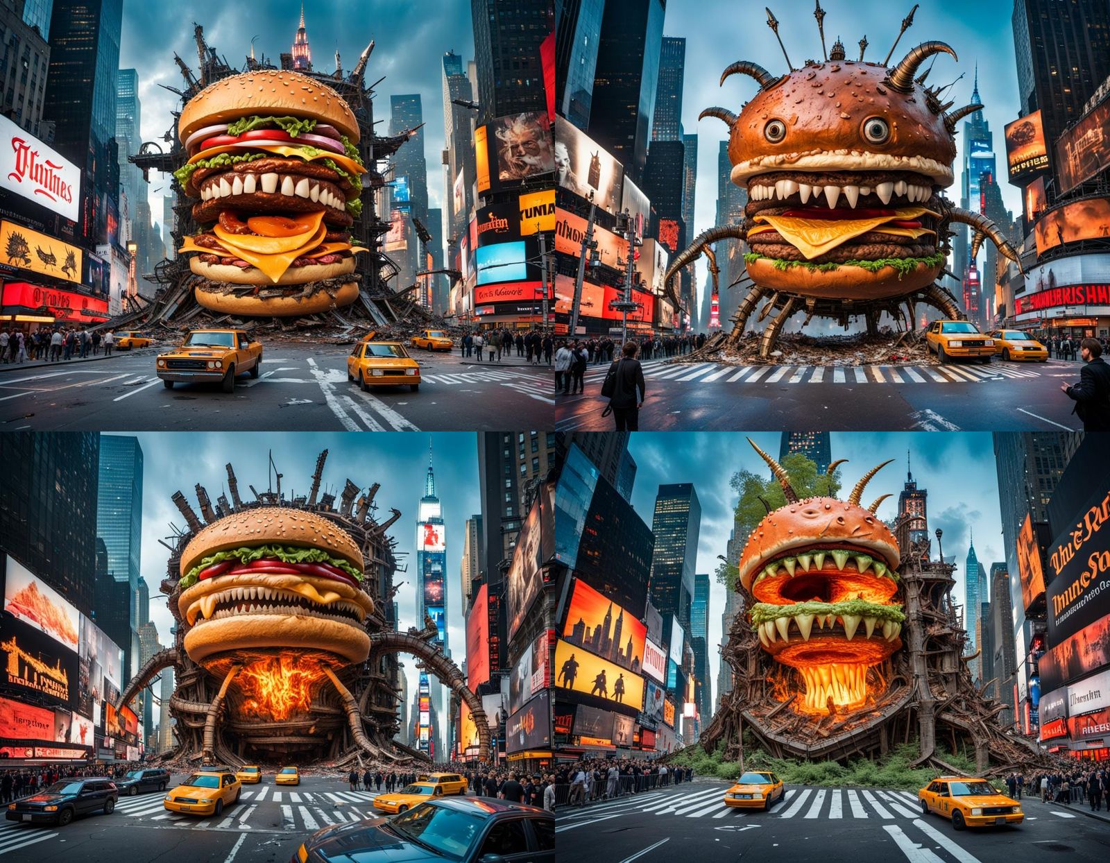 A surreal lunch in New York Times Square - AI Generated Artwork ...