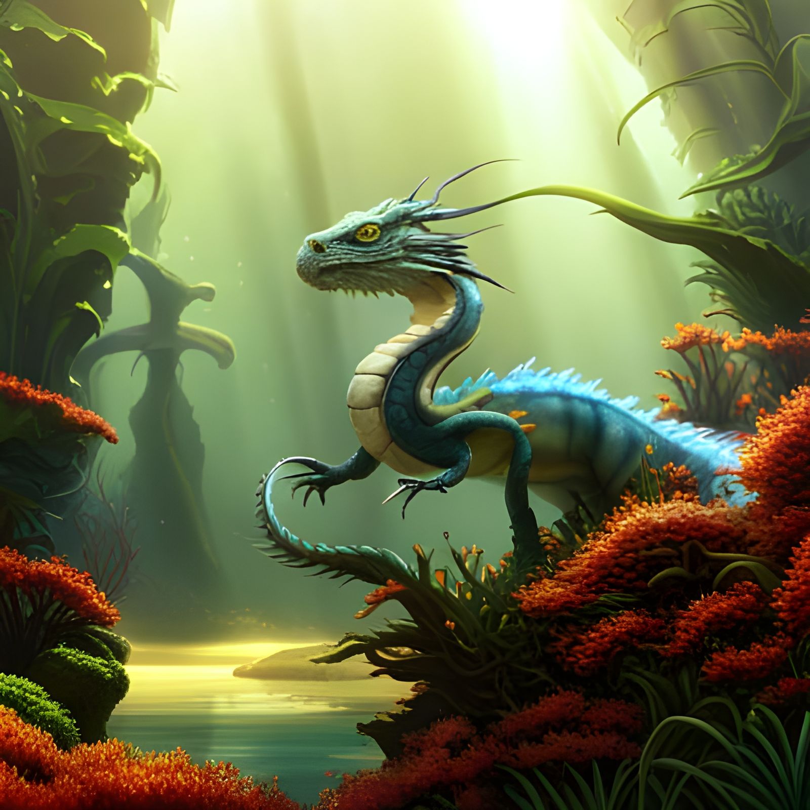 Ancient Water Dragon - AI Generated Artwork - NightCafe Creator