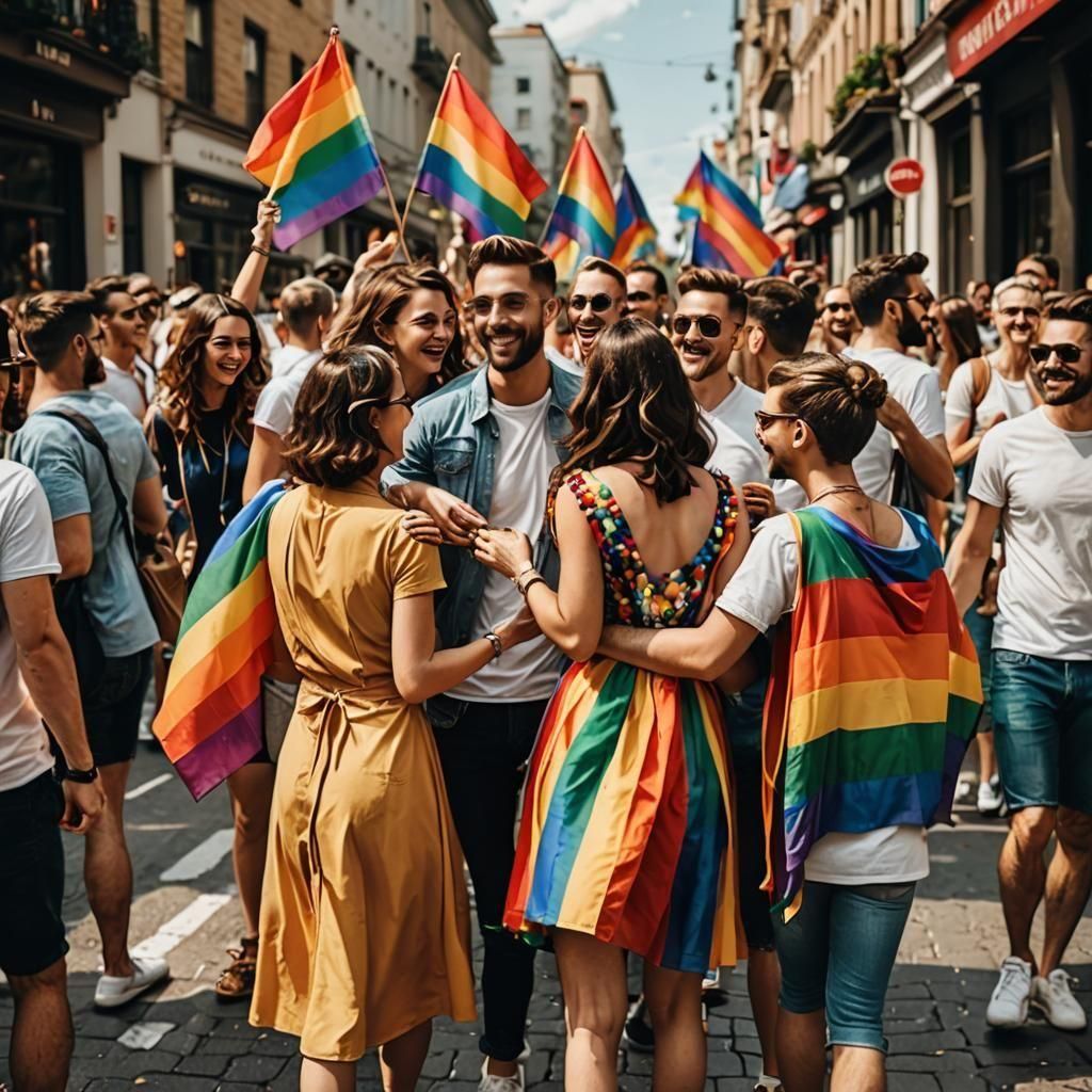 happy and cheerful LGBTQ+ in unity - AI Generated Artwork - NightCafe ...