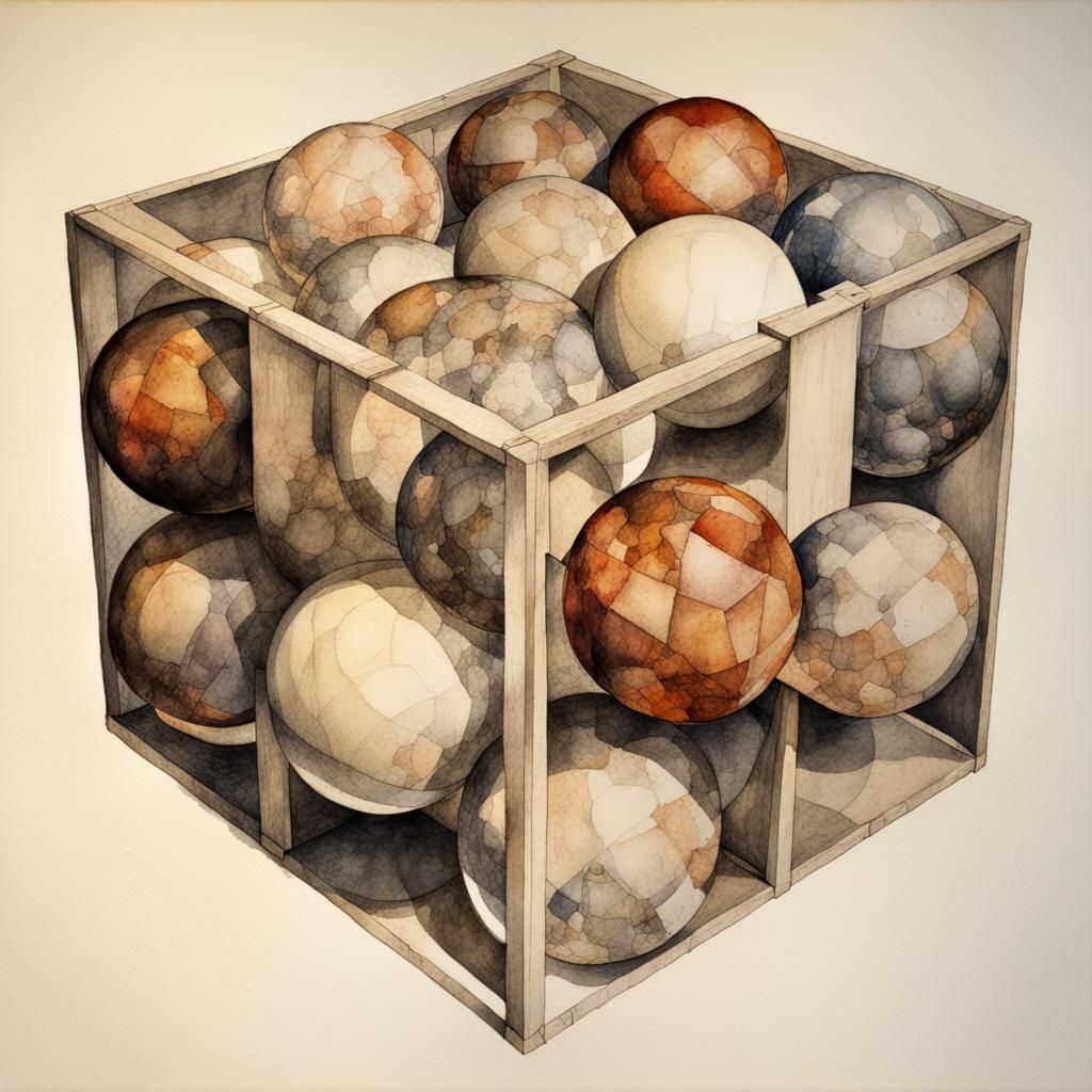 spheres packed into a cube - AI Generated Artwork - NightCafe Creator